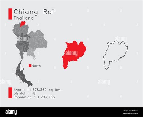 A Set Of Infographic Elements For The Province Chiang Rai Position In