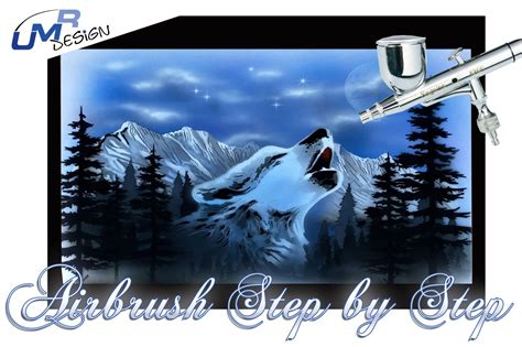 As Wolf Mointaine Step By Step Airbrushschablonen Set