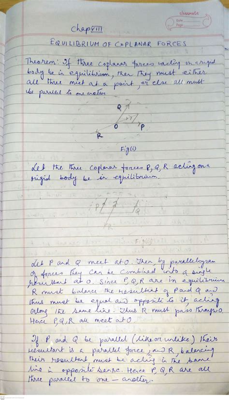 Statics Equilibrium Of Coplanar Forces Bsc Maths 4th Semester