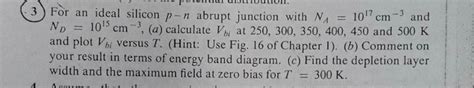 Solved Pour UULUI For An Ideal Silicon P N Abrupt Junction Chegg