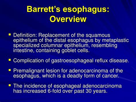 Ppt Barretts Esophagus Clinical Aspects Importance And Controversies