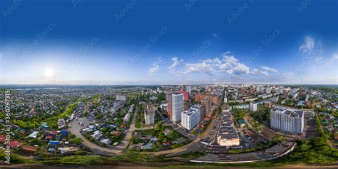 Clear Sky Environment Map Of Summer Weather Full 360 Degree Aerial