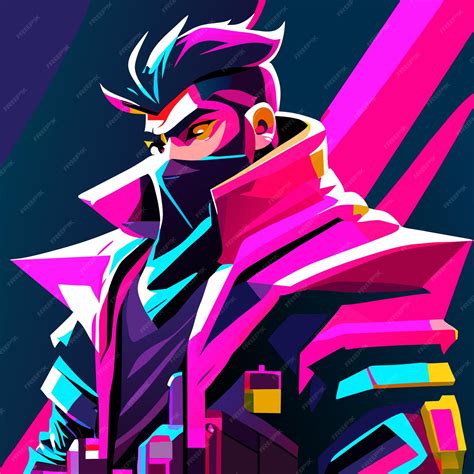 Premium Vector Frontfacing Cyber Vector Character Set