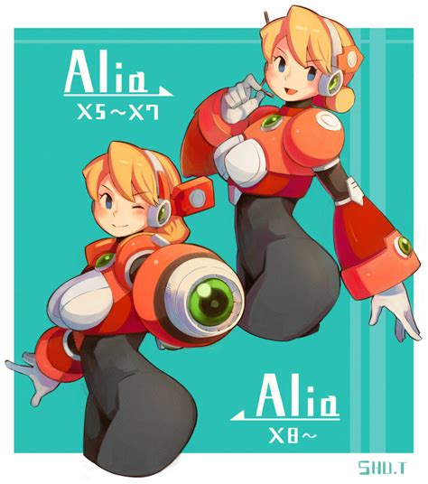 The Big Imageboard Tbib 1girl Absurdres Alia Mega Man Android Arm Cannon Blonde Hair Blue