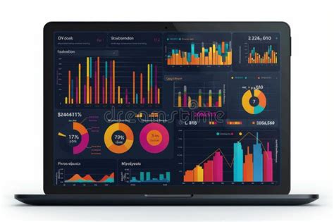 Data Analysis Concept On Tablet Business Performance Analysis Stock