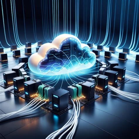 Premium Vector Cloud Computing Concept On The Server Room Background
