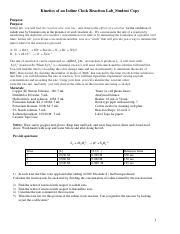 Kinetics Of An Iodine Clock Reaction Lab Student Copy Pdf Kinetics Of An Iodine Clock Reaction