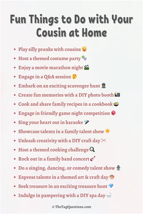 30 Fun Things To Do With Your Cousins Indoor Outdoor Activities