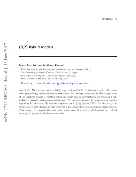 Pdf 0 2 Hybrid Models