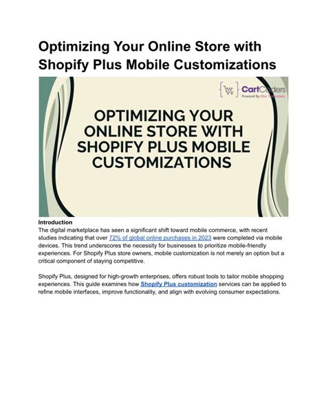 Ppt Optimizing Your Online Store With Shopify Plus Mobile