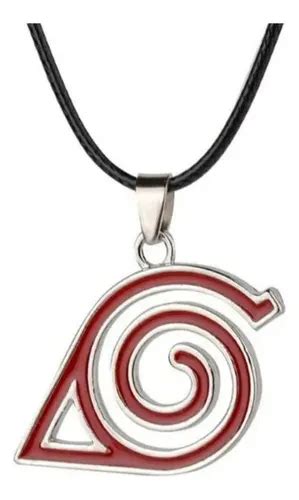Naruto Collar Dije Metal Konoha Logo Símbolo Rojo Meses sin intereses