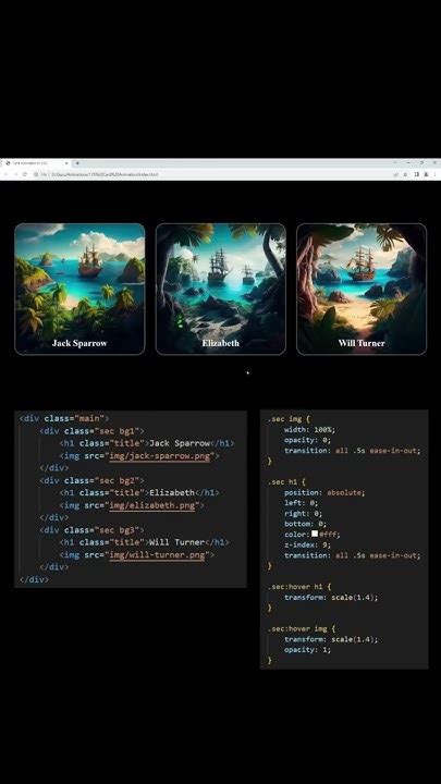 Responsive Card Hover Animation Effect Using Html Css Web Design