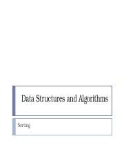 Sorting Ppt Data Structures And Algorithms Sorting Why Sorting Practical Application People