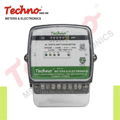 Three Phase 4 Wire AC Static Watt Hour Meter For Residential And