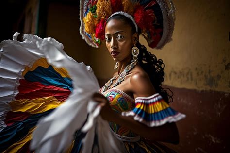 Premium Ai Image Portrait Of Beautiful Colombian Woman Wearing