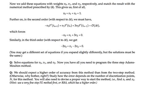 In This Homework You Will Study Two Multistep Methods Chegg