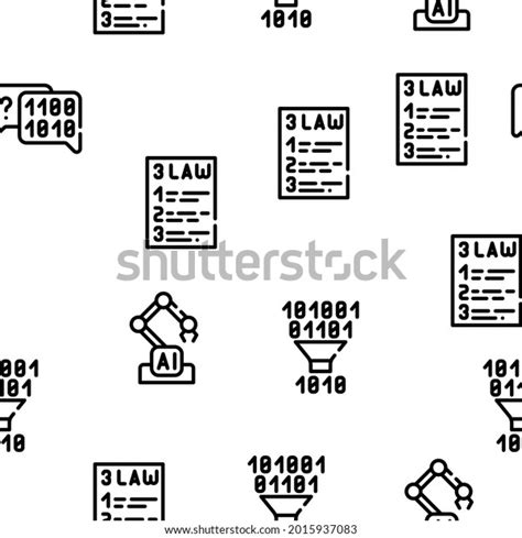 artificial intelligence system vector seamless pattern stock vector