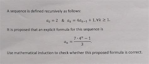 Solved A Sequence Is Defined Recursively As Follows Chegg
