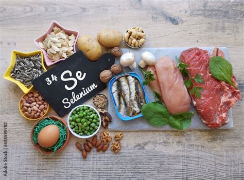 Food Rich In Selenium With The Symbol Se And Atomic Number 34 For The Chemical Element Selenium