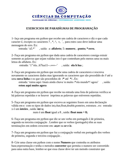Exercicios Python Pdf Python Linguagem De Programação Números