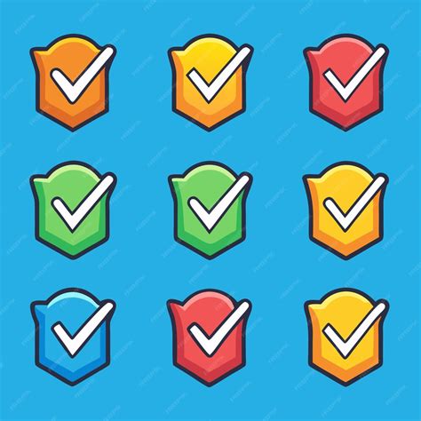 Premium Vector Colorful Check Mark Icons For Approval And Confirmation