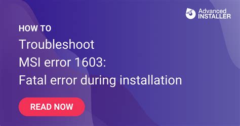 How To Troubleshoot Msi Error 1603 Fatal Error During Installation