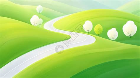 蜿蜒山路春天公路插画图片下载 正版图片402695253 摄图网