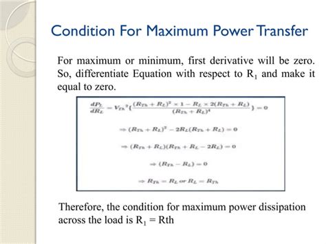 Maximum Power Transfer Theorems Electrical Engineering Pptx