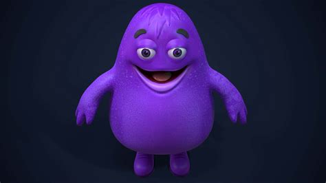 Download Purple Animated Character Smiling Wallpaper