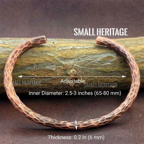 Hammered Copper Bracelet Antique Style Cuff