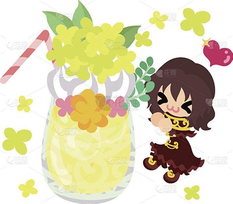 可爱的女孩和黄色的花