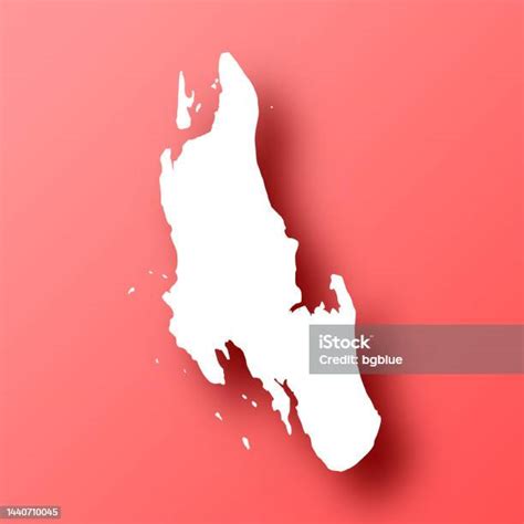 Zanzibar Map On Red Background With Shadow向量圖形及更多地圖圖片 地圖 桑吉巴爾 光線效果