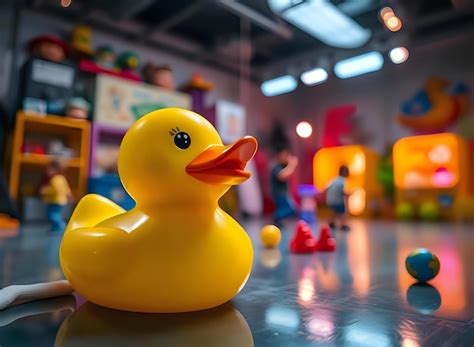 Innovative Use Of Technology In Rubber Duck Photography Premium Ai Generated Image