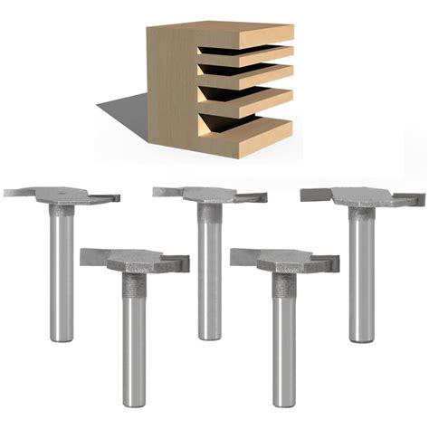 WSOOX Slot Router Bits With Shank PCS Slotting Cutter Router Bit Set Cutting Heigh