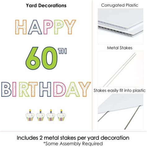 Big Dot Of Happiness 60th Birthday Cheerful Birthday Decor Yard Signs