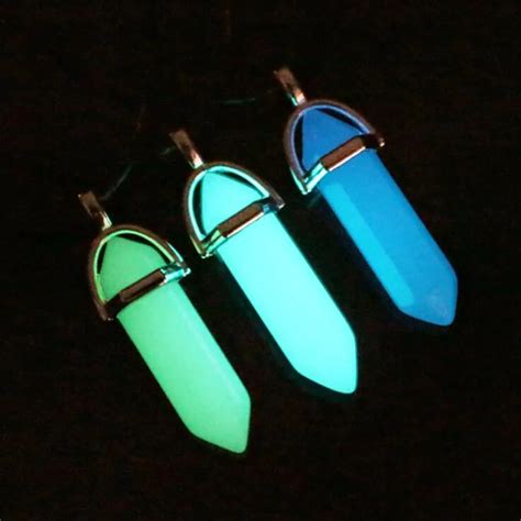 Collier Fluorescent Colonne Hexagonale Lumineuse Collier Pendentif En