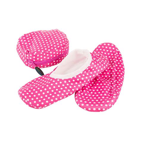 Snoozies Womens Mixed Bag Skinnies Slippers With Travel Pouch