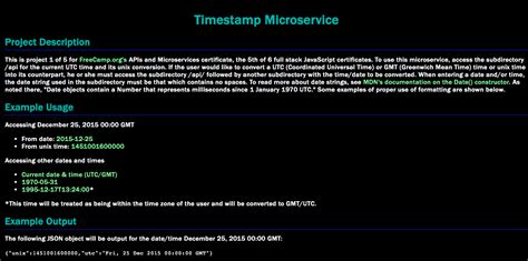 Timestamp Microservice Free Code Camp Replit