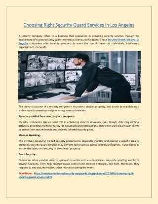 PPT Security Guard Services In Los Angeles PowerPoint Presentation