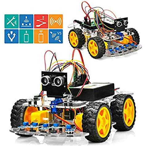 Uiotec 2wdロボットスマートカーシャーシ 2輪ロボットスマートカー スピードエンコーダfor Arduino Diy プログラミングカー教材ロボット 2輪 【96off】