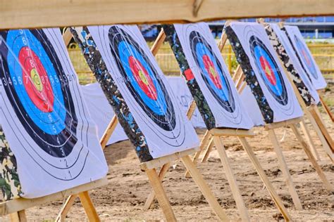 Row Targets For Archery Competitions Stock Photo Image Of Outdoor