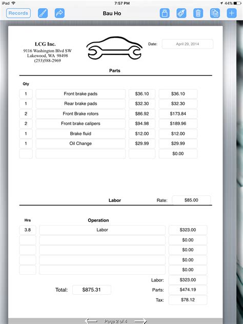 Mechanic Uses FormConnect Pro To Generate Invoices