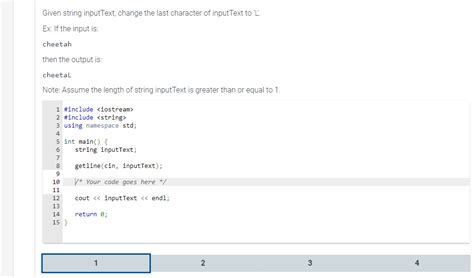 Solved Given String InputText Change The Last Character Of Chegg Com
