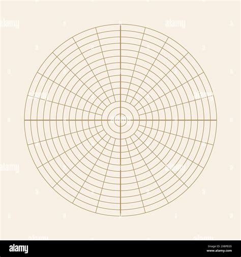 Polar Coordinate Circular Grid Isolated On White Background 360