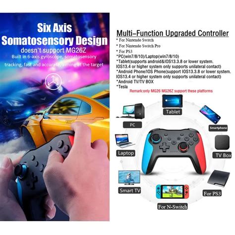 Gaminja Mg25z 무선 컨트롤러 블루투스 게임패드 닌텐도 스위치 Ps3 Pc 조이스틱 듀얼 진동 게임패드 지연 없음