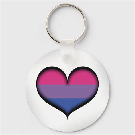 Large Vector Heart In Bisexual Pride Flag Colors Keychain Zazzle