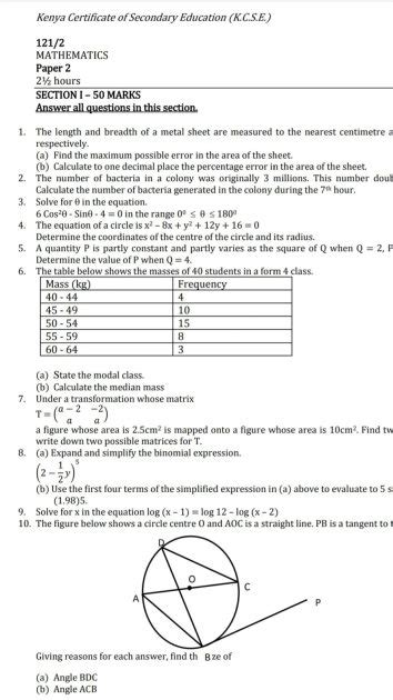 Maths Form 3 Notes Free Ke