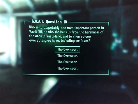 Goat Test Fallout 3 Best Answers How To Solve The Nuke Puzzl