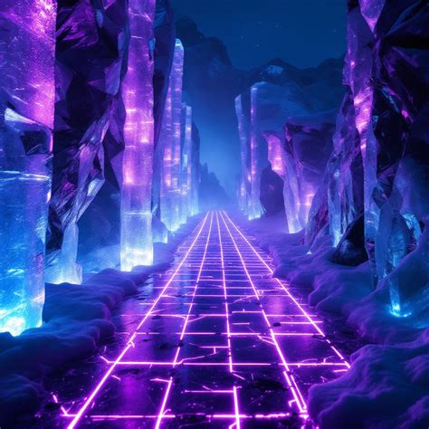 Free Neon Ice Path Image Cyberpunk Neon Ice Download At Stockcake
