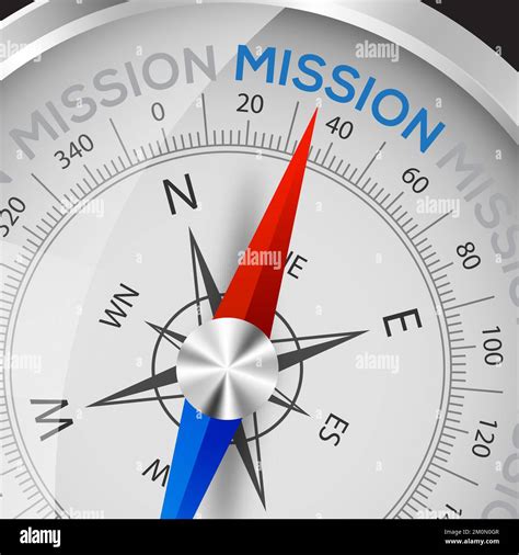Mission Icon With 3d Compass Design Needle Pointing Towards Target